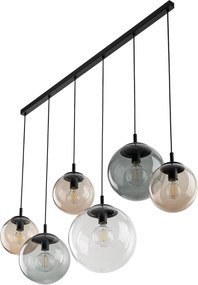 TK Lighting Černý závěsný lustr Esme pro žárovku 6x E27 TK4797