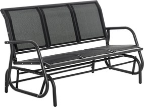 Závěsná lavice Outsunny pro 3 osoby s houpacím mechanismem, kovová zahradní houpačka, nosnost až 300 kg, zahradní nábytek pro zahradu a terasu, rozměr