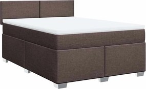 Box spring postel s matrací tmavě hnědá 140x190 cm textil 3285879