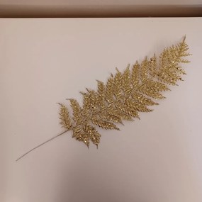 Vánoční přízdoba zlatá větvička kapradí, 55 cm