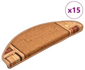 Samolepící nášlapy na schody 15 ks béžové 65 x 21 x 4 cm 322411
