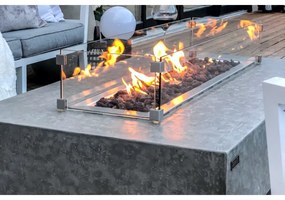 Betonový stůl s ohništěm - HAMPTON - šedý