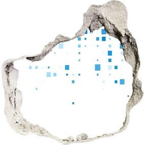 Wallmuralia Samolepící díra na stěnu Modré čtverce 75x75 cm