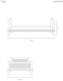 Nobodinoz Postel Latitude Junior jednolůžková dubový masiv+ 2 bezpečnostní zábrany (152x82cm)