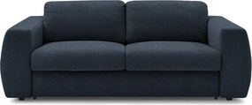 Tmavě modrá žinylková pohovka na každodenní spaní/rozkládací 220 cm Hugo – Bobochic Paris