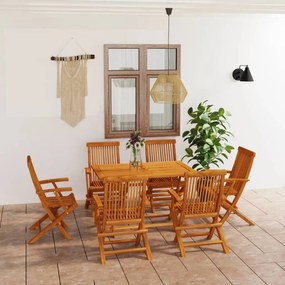 7dílný zahradní jídelní set masivní teakové dřevo 3059604