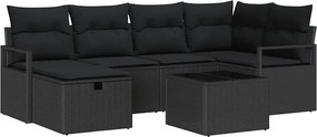 Set pohovek 7 ks Černá polyratan 3359192