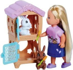 SIMBA Panenka Steffi a Evička Rabbit Family / Herní set se 2 králíky /