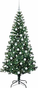 Umělý osvětlený vánoční stromeček Zelená 180 cm PVC a kov 3396765
