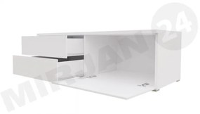 TV stolek Cleo XI P, Barva: bílá / černý lesk