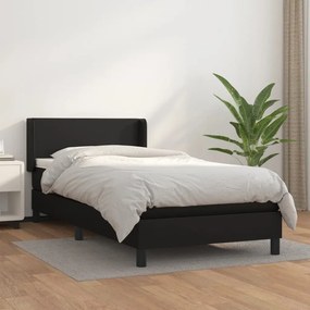 Box spring postel s matrací černá 100x200 cm umělá kůže 3130643