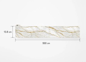 Samolepící bordura na zeď Bohatý Mramor | 5 m x 13.8 cm | DWB8453