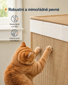 Koš na prádlo na kolečkách 100 l, béžovo-bílý LCB601N01