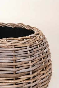 Přírodní koš na rostliny PALLA, ratan, průměr 45 cm, natur