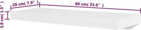 Nástěnné police 4 ks bílé 60 cm 275997