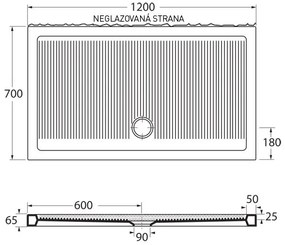 HOPA Obdélníková keramická sprchová vanička FERDY II Rozměr A - 140 cm, Rozměr B - 70 cm VANKEFEII147