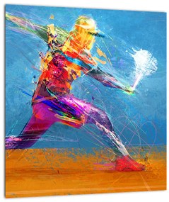Obraz - Malovaný tenista (30x30 cm)