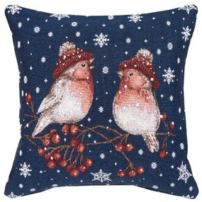SCANquilt povlak MOTIV ptáčci modročervená 40 x 40 cm