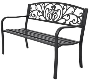 vidaXL Zahradní lavice 127 cm litý hliník černá