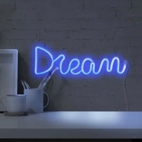 LED Neonová nástěnná dekorace DREAM LED/3W/3xAA USB modrá