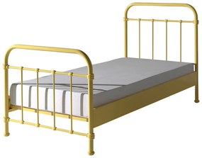 Žlutá kovová dětská postel Vipack New York, 90 x 200 cm