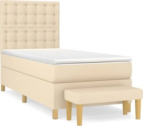 Box spring postel s matrací krémová 100 x 200 cm textil 3137458