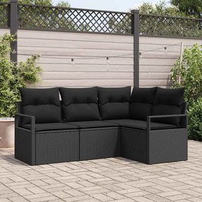 Set pohovek 4 ks Černá polyratan 3346363