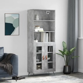 Skříň highboard betonově šedá 69,5x34x180 cm kompozitní dřevo