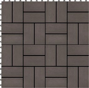 vidaXL 22 ks terasové dlaždice 30 x 30 cm 2 m² WPC [277807] Barva: tmavě hnědá