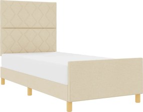 Rám postele s čelo Krémová 90 x 190 cm textil 3344772