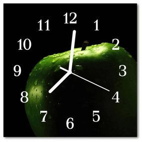 Nástěnné hodiny obrazové na skle - Jablko