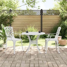 3dílný bistro set bílý litý hliník 3216332