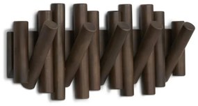 Sklápěcí věšák Picket s pěti háčky Aged Walnut Umbra