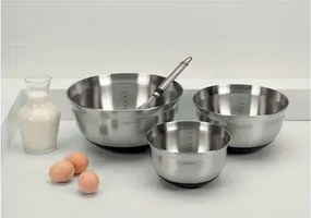 Brabantia Sada mís 3 kusy nerez ocel/silikon stříbrno-černá / objem 1,