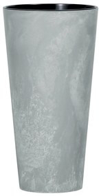 Květináč TUBUS SLIM BETON EFFECT s vkladem 25 cm, šedá, 25 cm