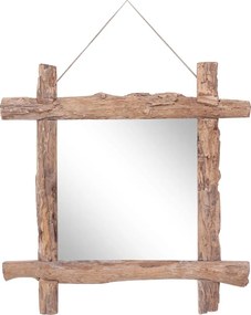 vidaXL Dřevěné zrcadlo 70 x 70 cm masivní recyklované dřevo [283934] Barva: Bílá