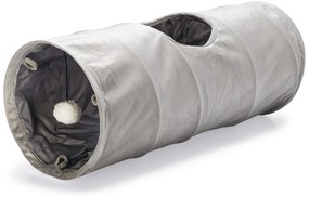 Designový tunel pro kočky Lord šedá samet 65cm