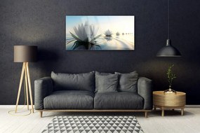 Obraz na skle Vodní Lilie Květiny Rybník 100x50 cm