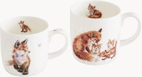 Sada hrnků z kostního porcelánu Parent & Child Fox, 2 díly