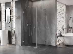 Mexen Lunar-B L sklápěcí sprchový kout levý 70 x 70 cm, čiré sklo, broušená ocel, 832L-070-070-97-00-L