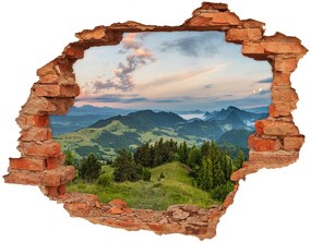 Wallmuralia Díra 3D ve zdi nálepka Panorama Pieniny 90x70 cm