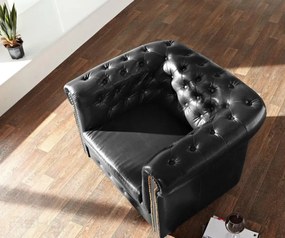 Askont Chesterfield Bis: Křeslo 1M Antik Black s puncy