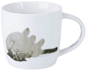 Bílý porcelánový hrnek 400 ml Upside Down Cat – Maxwell &amp; Williams