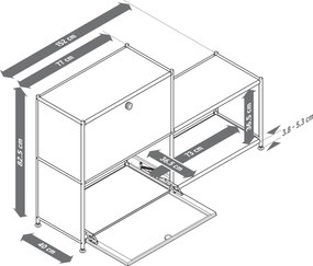Tchibo - Kovový regál CN3 se 3 přihrádkami - barva: bílá