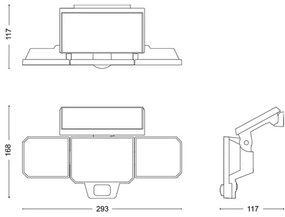Philips -  LED Solární nástěnný reflektor se senzorem NYSIL 3xLED/8,7W/3,7V IP65