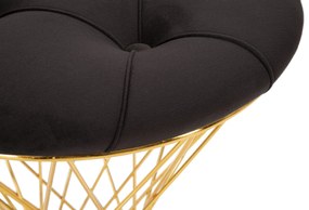 Stolička Toloba, 41x50 cm, černá/zlatá