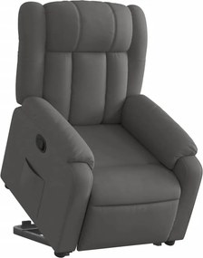 Zvedací polohovací křeslo tmavě šedé textil 3205317
