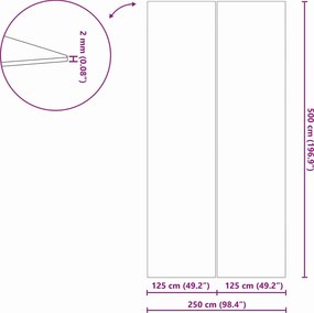 vidaXL Podložka pod bazén 500 x 250 x 0,1 cm Obdélníkový Černá [42009123] Barva: Černá