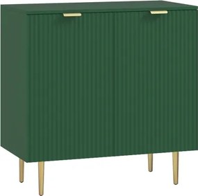 HOMCOM kuchyňské buffet úložný nábytek s 2 dveřmi, nastavitelná police, zvýšené kovové nohy, 80 x 40 x 80 cm, olivově zelená
