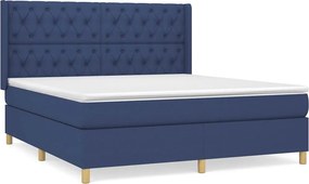 Box spring postel s matrací modrá 160x200 cm textil 3132247